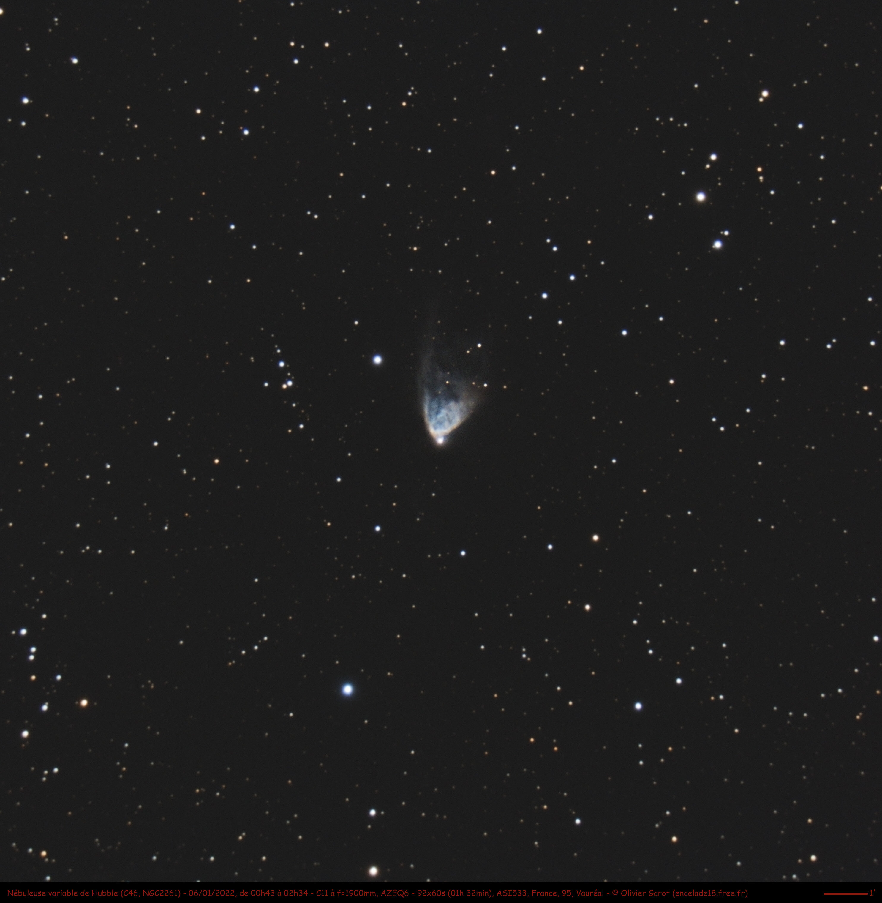 La nébuleuse variable de Hubble (NGC2261/ C46) - Astrophotographie ...